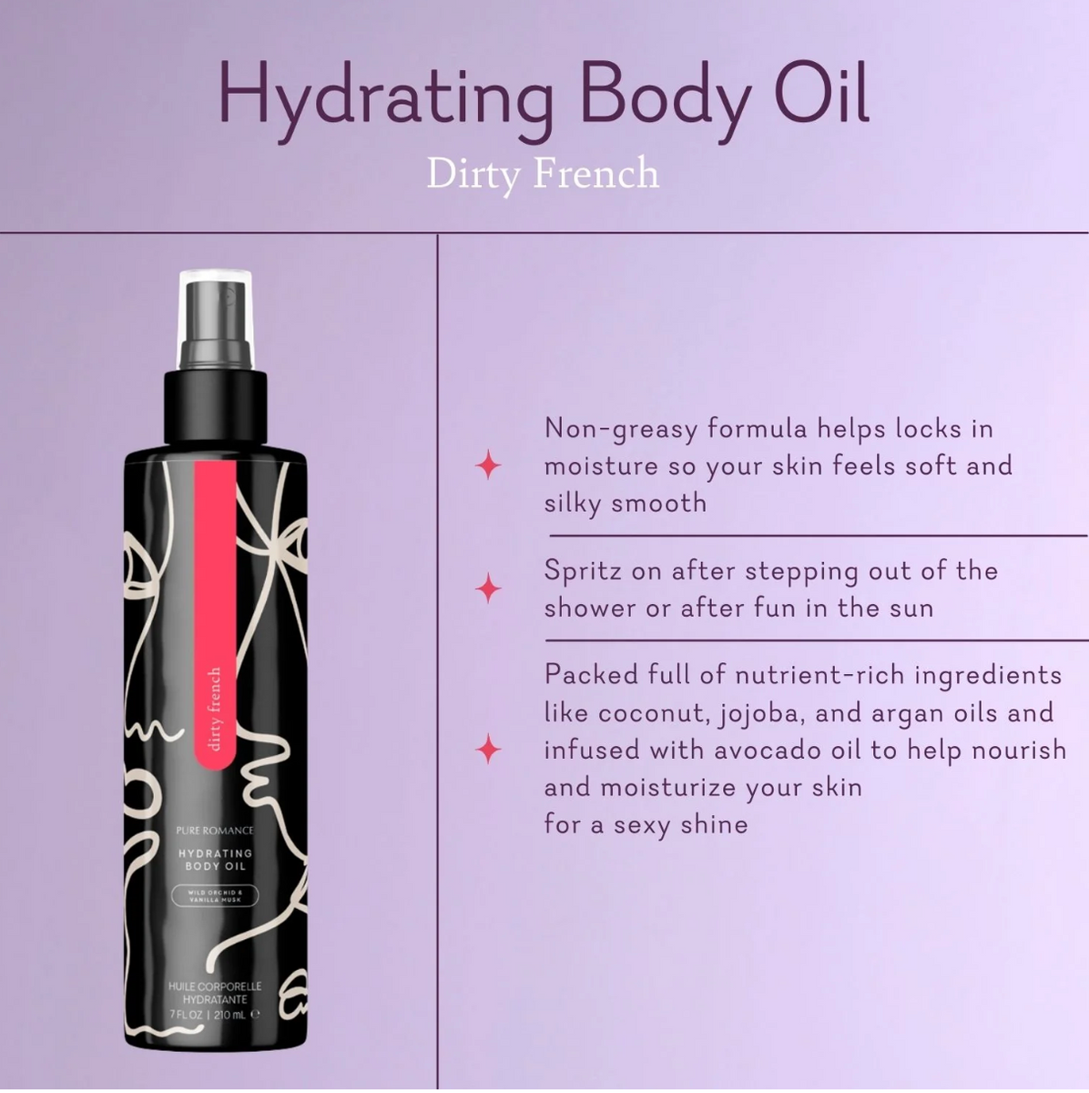 Pure Romance Dirty French Hydrating Body Oil – Jireh Bloom